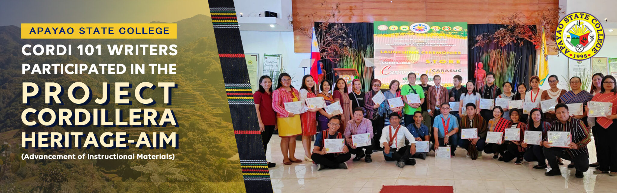 Apayao State College Cordi 101 writers participated in the PROJECT CORDILLERA HERITAGE-AIM ...