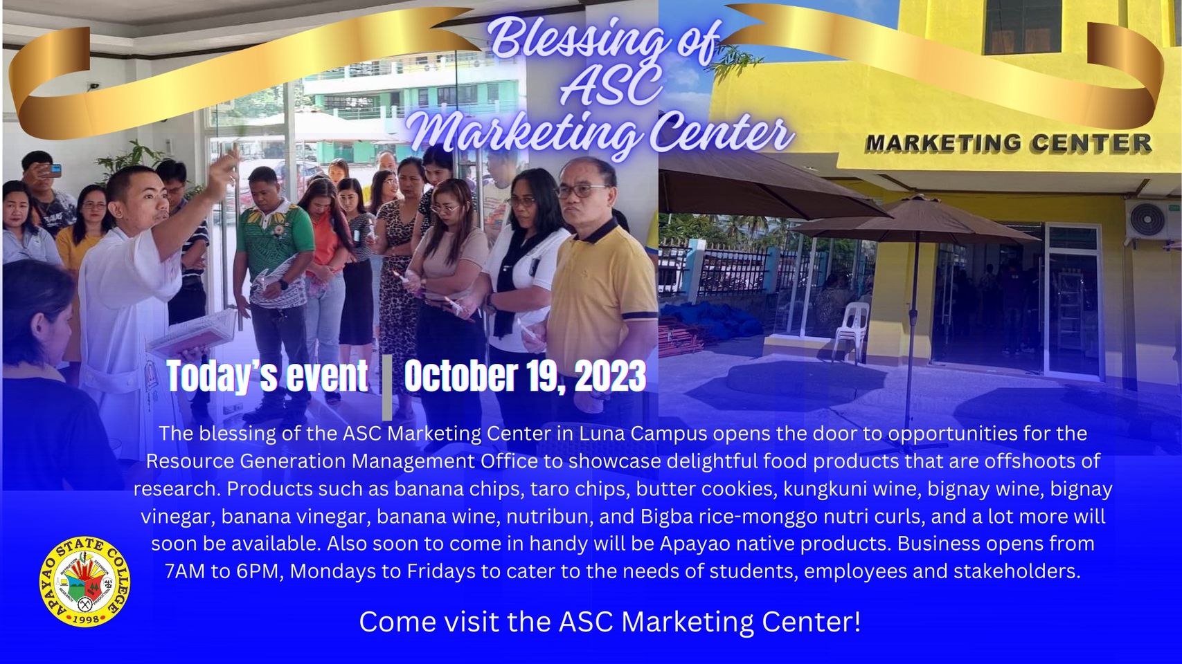 ASC Marketing Center opens for business - Apayao State College