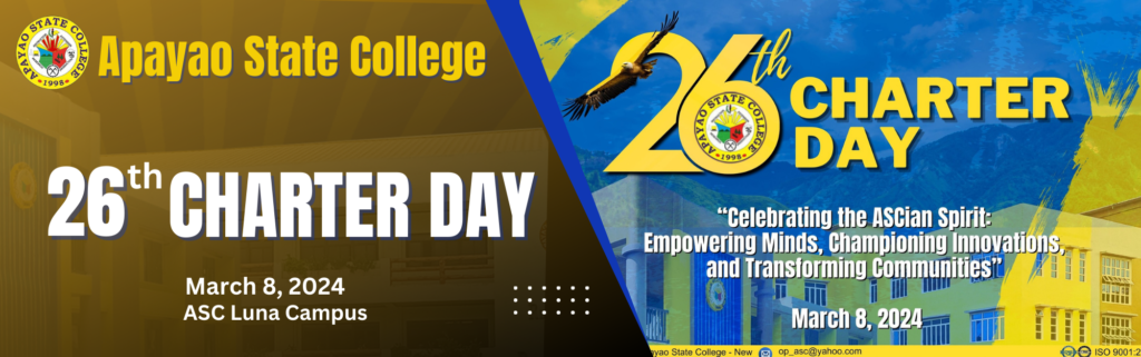 APAYAO STATE COLLEGE 26TH CHARTER DAY - Apayao State College