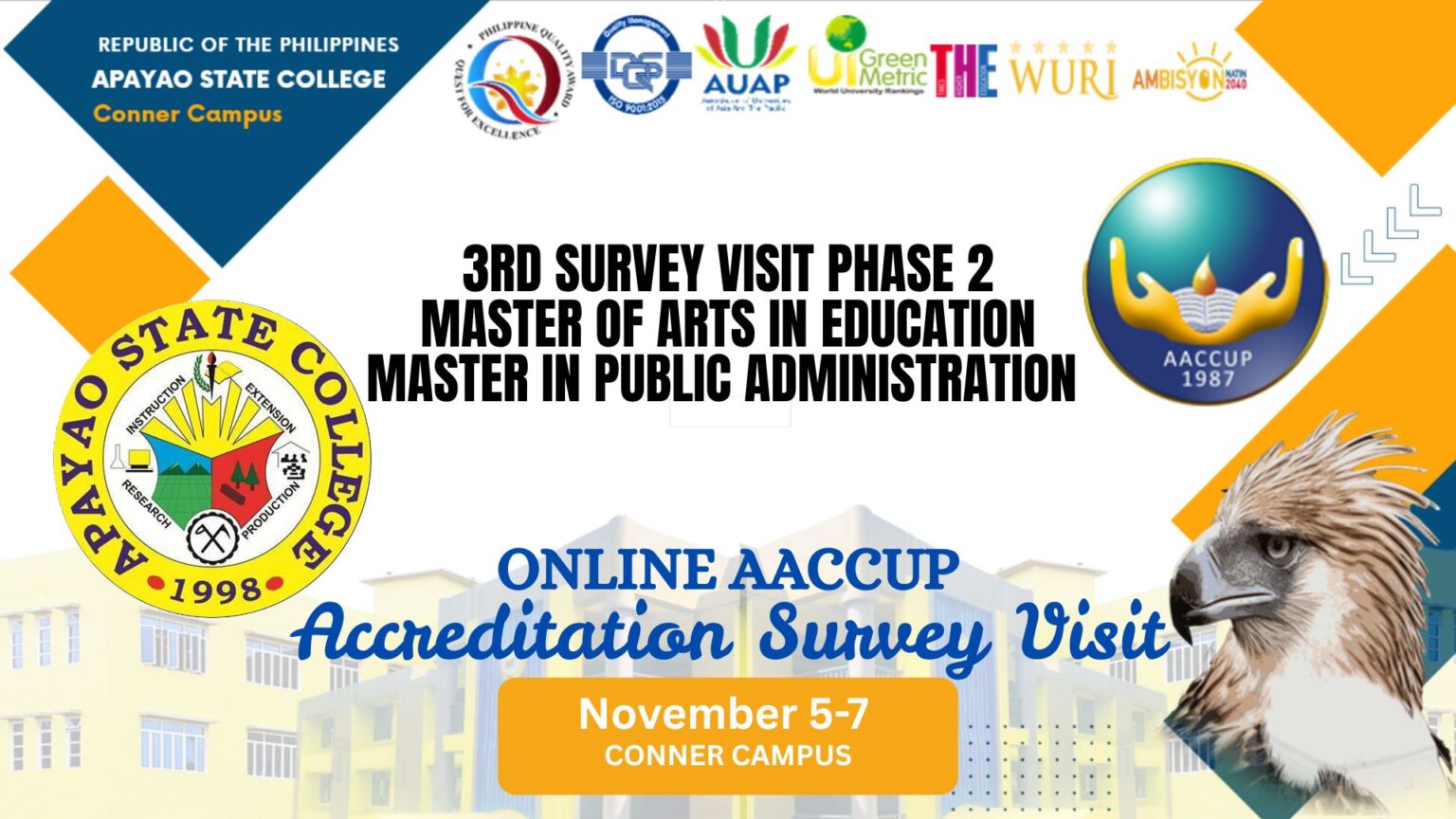 Online AACCUP Accreditation Survey Visit for two Graduate School ...